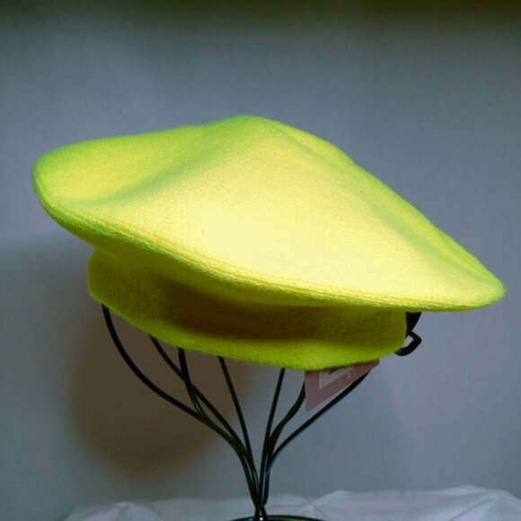 Styline | Accessories | Stretchy Solid Neon Yellow Beret | Poshmark